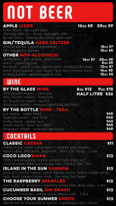 Red Bird Brewing - Food & Drinks Menu