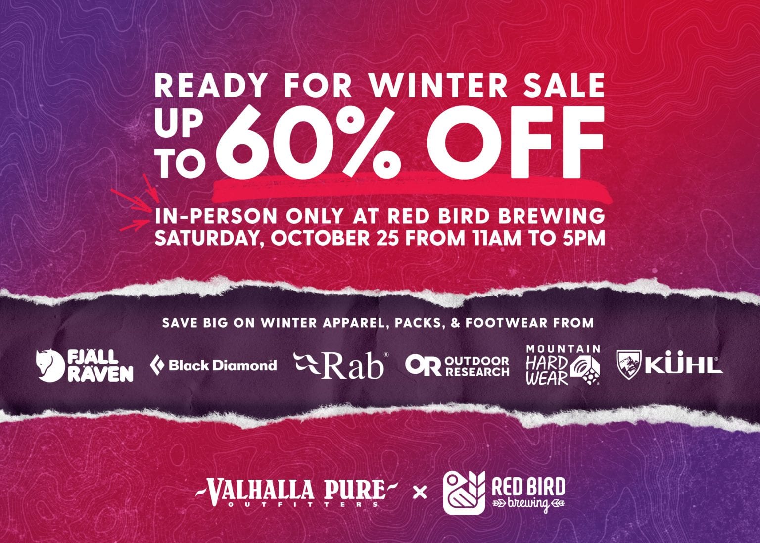Valhalla Pure Warehouse Sale | Red Bird Brewing